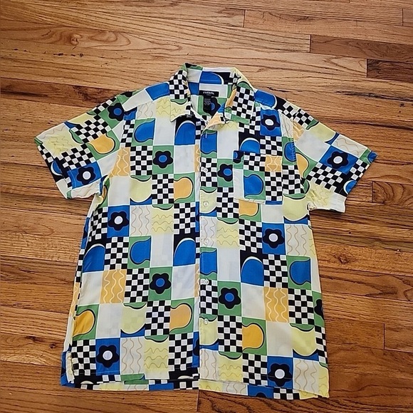 RSQ | Shirts | 3 For 2 Rsq Flower Geometric Checkered Yellow 9s Shirt ...